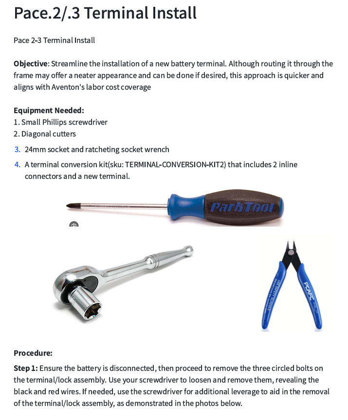 Pace 500.2 Battery Terminal Install – Aventon
