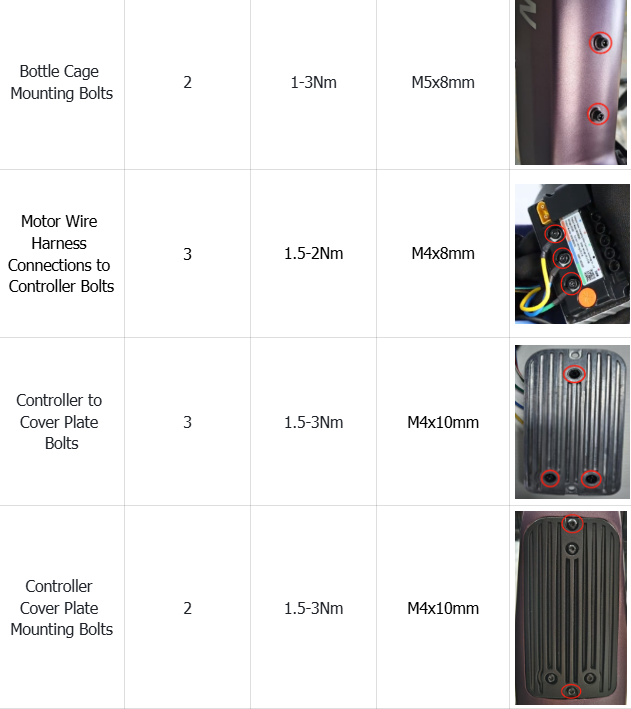 Level 3 Torque Specs – Aventon